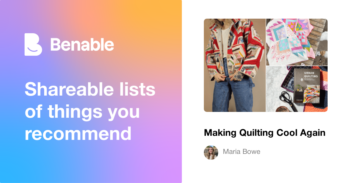 Making Quilting Cool Again