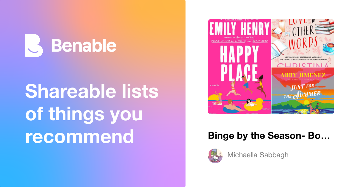 Binge by the Season- Book Recs for Every Season