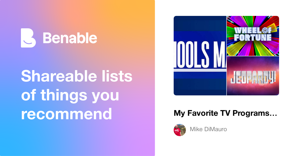 My Favorite TV Programs