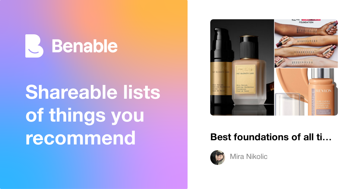 Best foundations of all time…