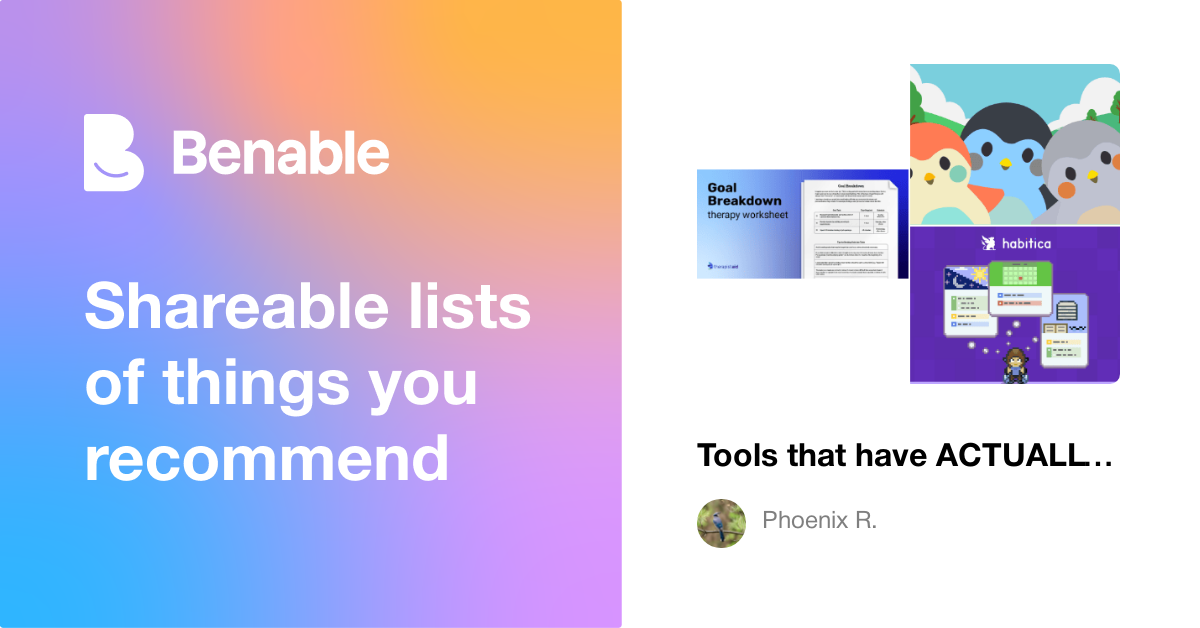 Tools that have ACTUALLY helped my mental health