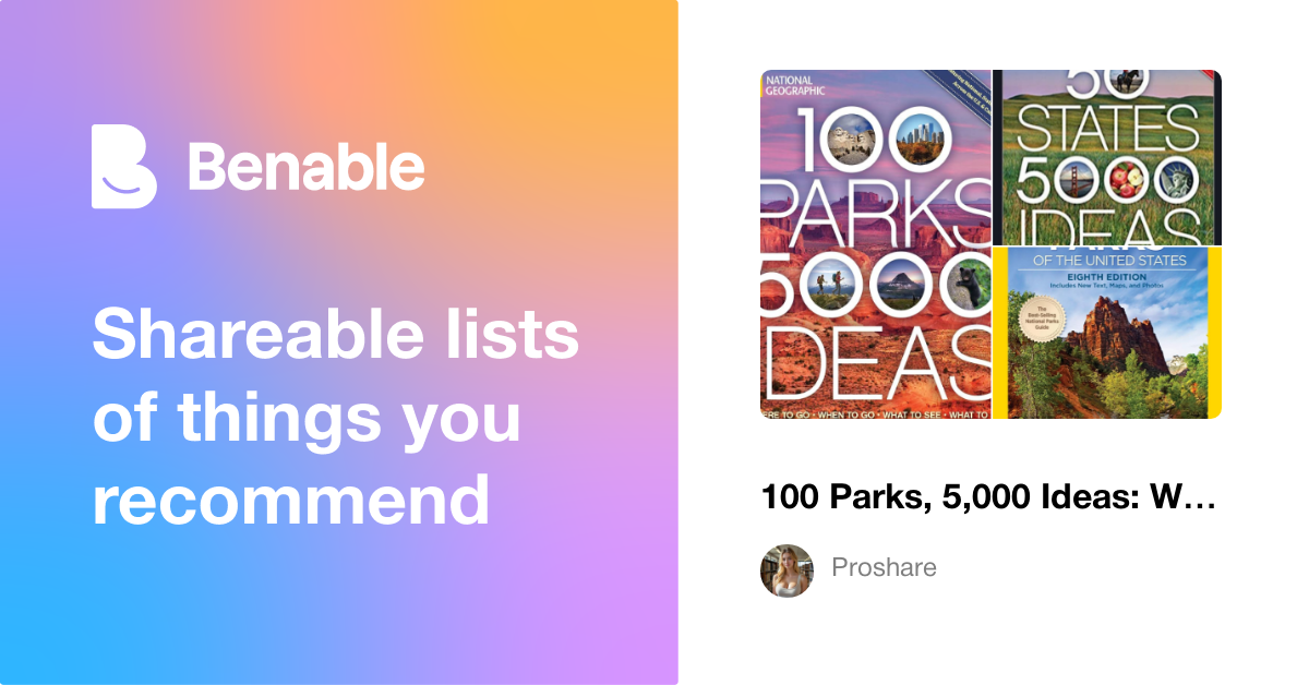 100 Parks, 5,000 Ideas: Where to Go, When to Go, What to See, What to ...