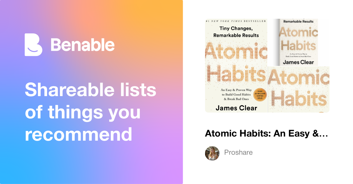 Atomic Habits: An Easy & Proven Way to Build Good Habits & Break Bad Ones
