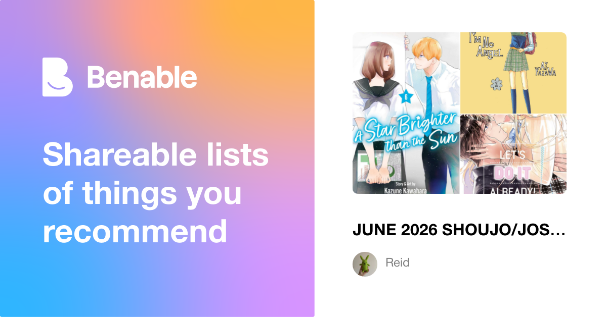 JUNE 2026 SHOUJO/JOSEI MANGA RELEASE CALENDAR (Kodansha, SevenSeas, VIZ ...