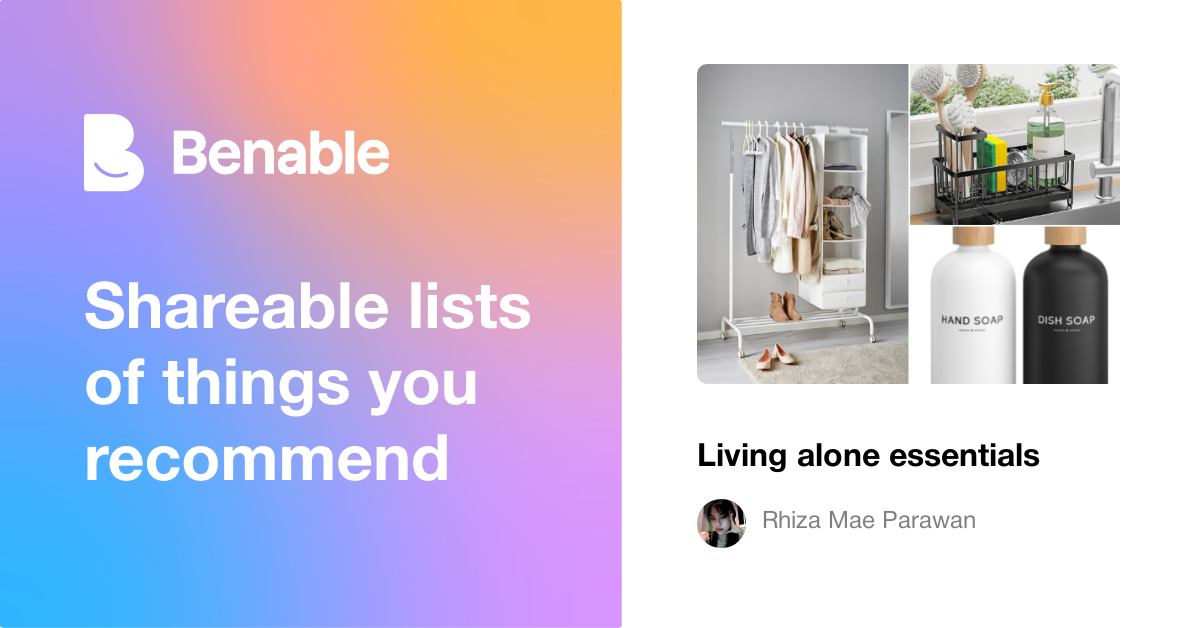 Living alone essentials