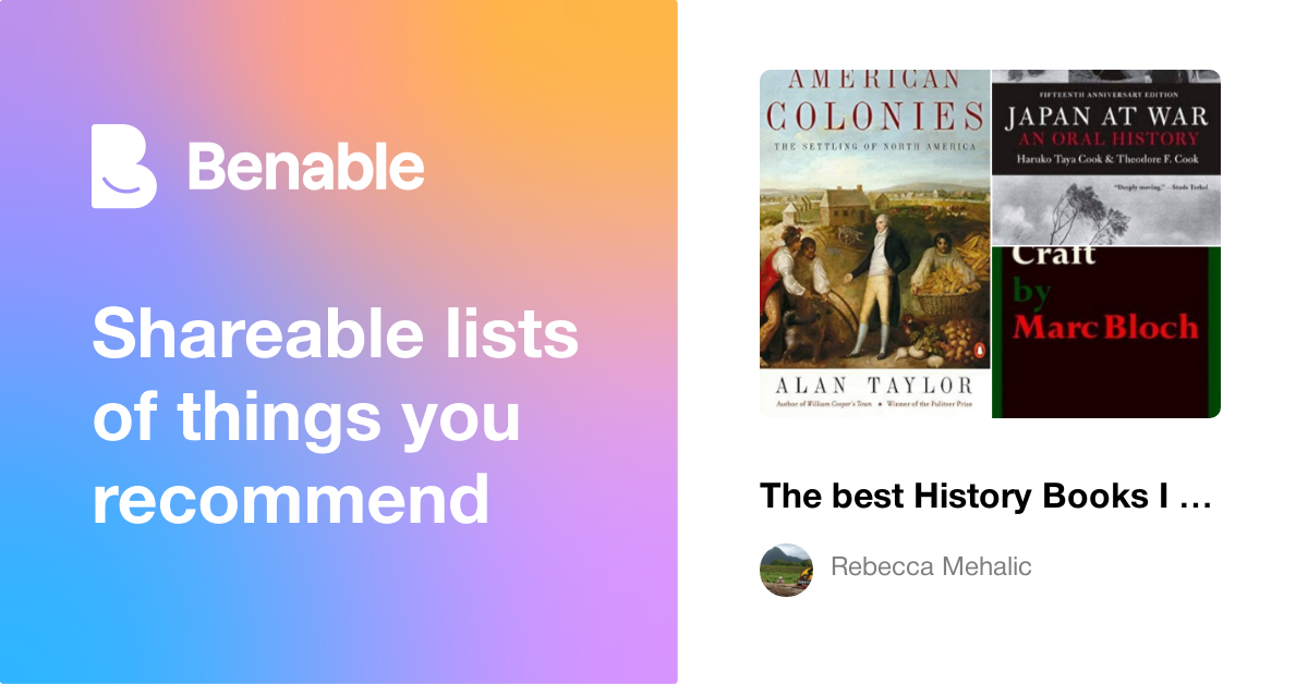 The best History Books I read earning my M.A. in History