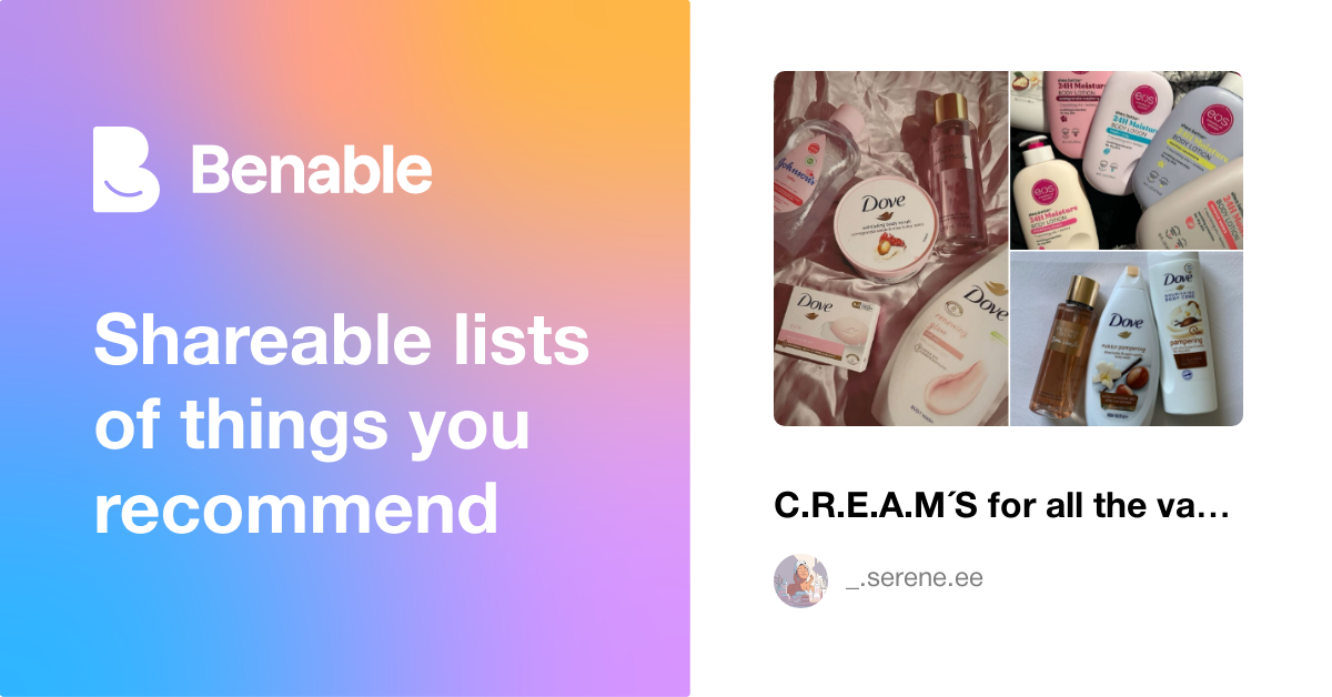 C.R.E.A.M´S for all the variety of skintypes and purposes