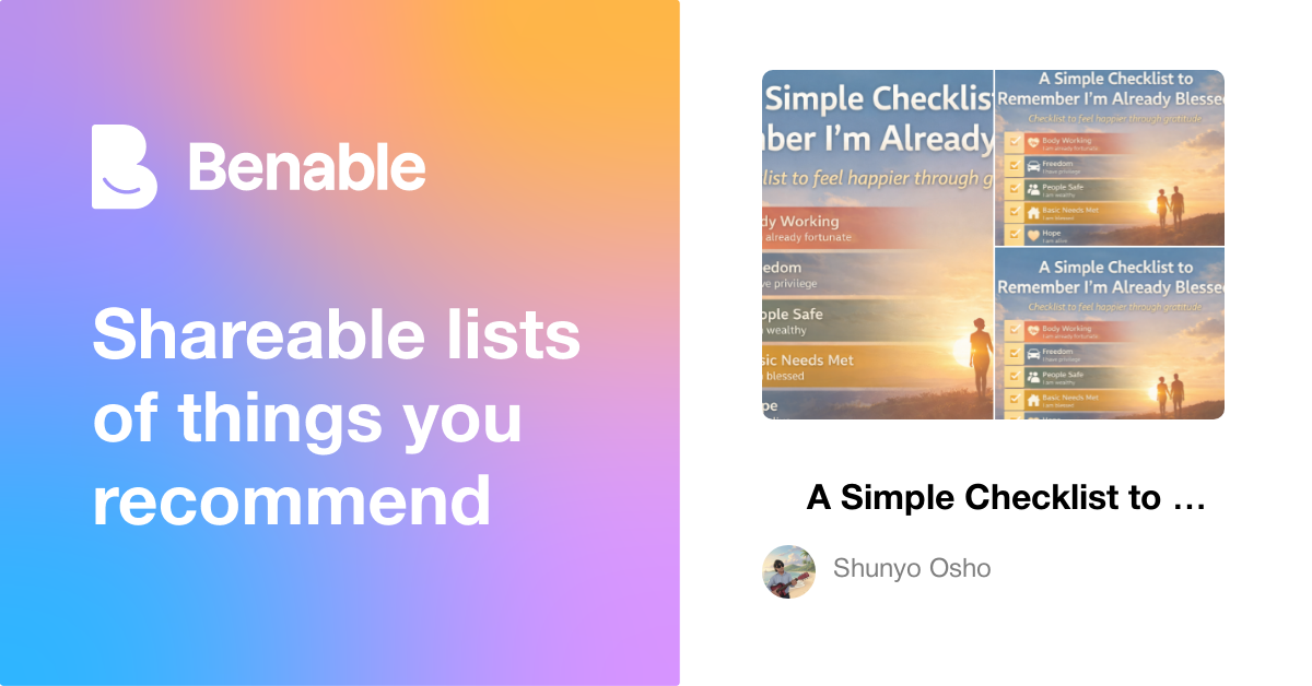 🌿 A Simple Checklist to Remember I’m Already Blessed