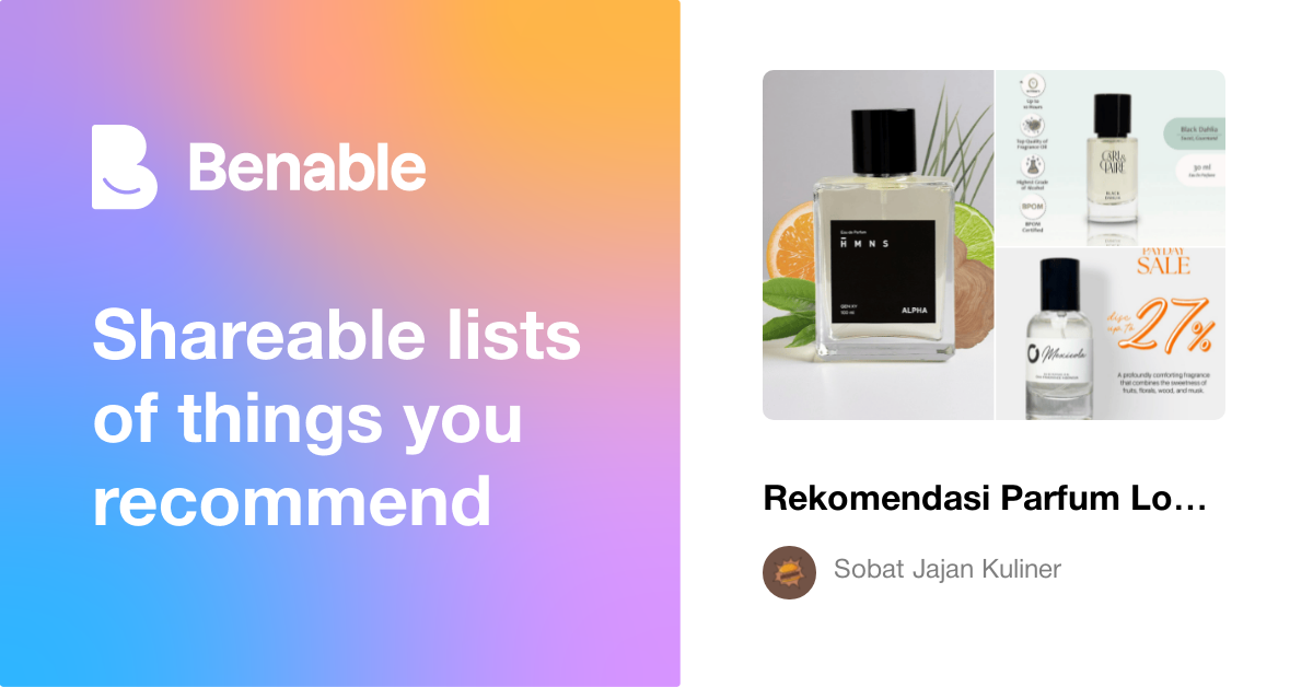 Rekomendasi Parfum Local Brand yang wajib kamu coba! ☀️