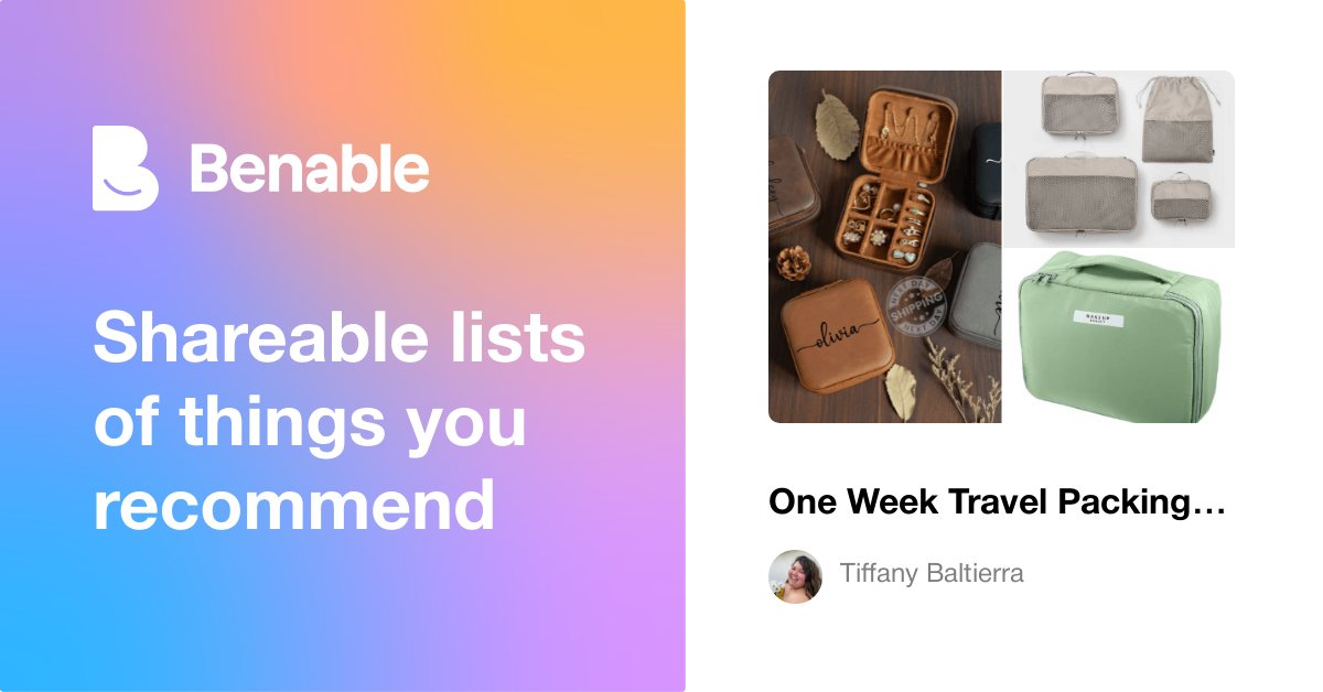One Week Travel Packing List
