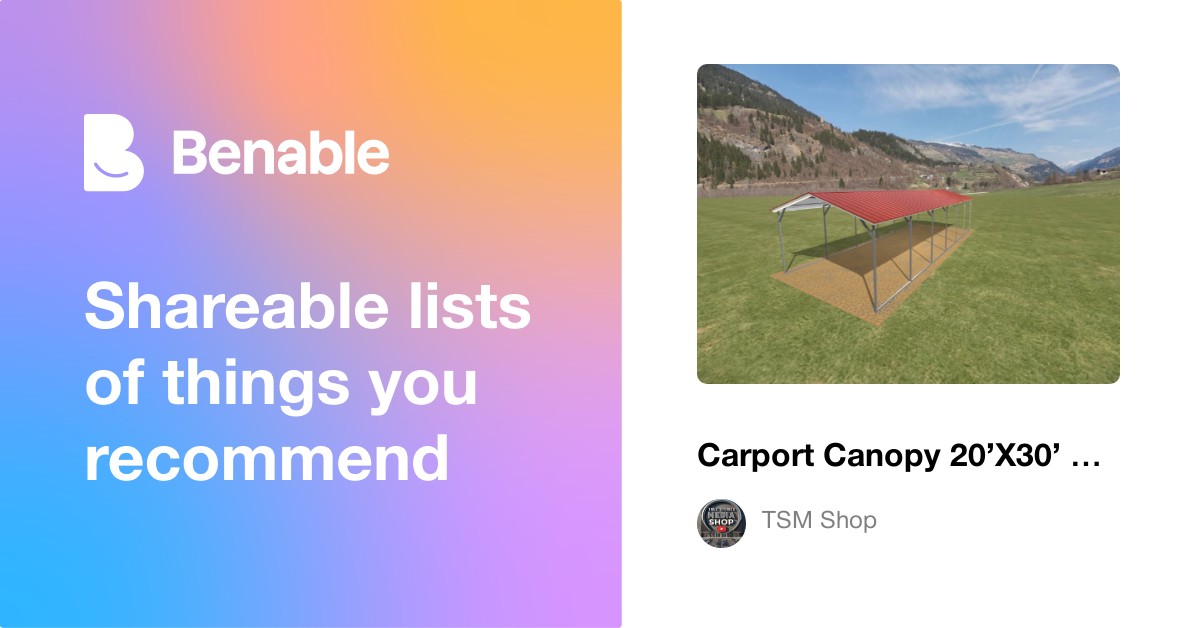 Carport Canopy 20’X30’ Heavy Duty Car Port Galvanized Steel Roof ...