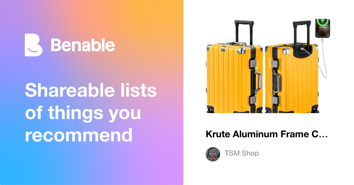 Krute Aluminum Frame Carry On Luggage 20 Inch Zipperless Luggages USB ...