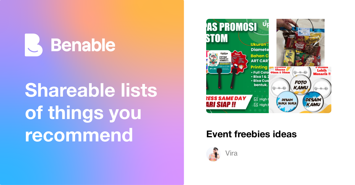 Event freebies ideas