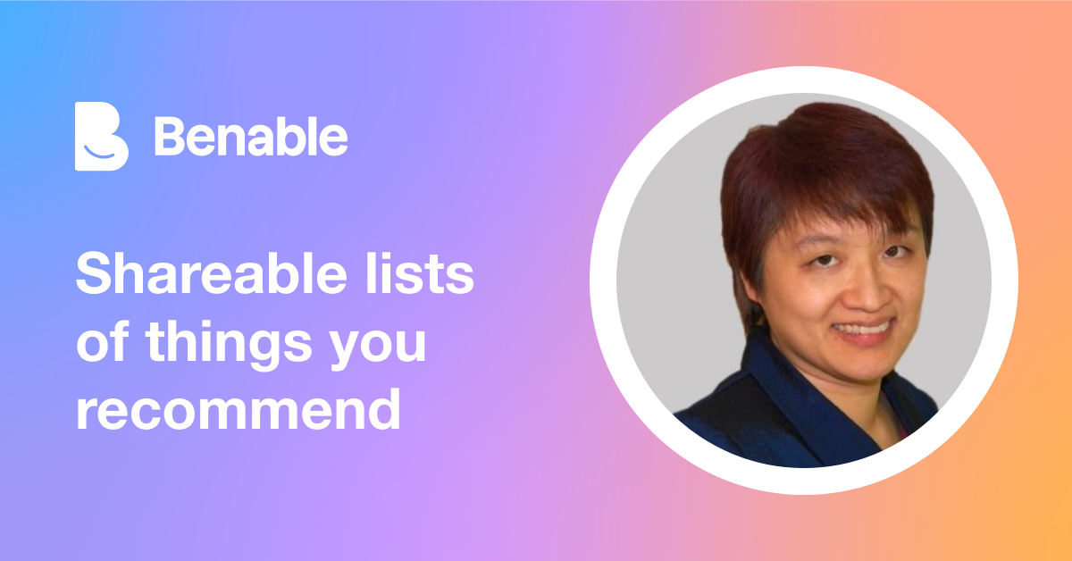 Everything @whsimdesigns (Hui Sim) recommends - Benable